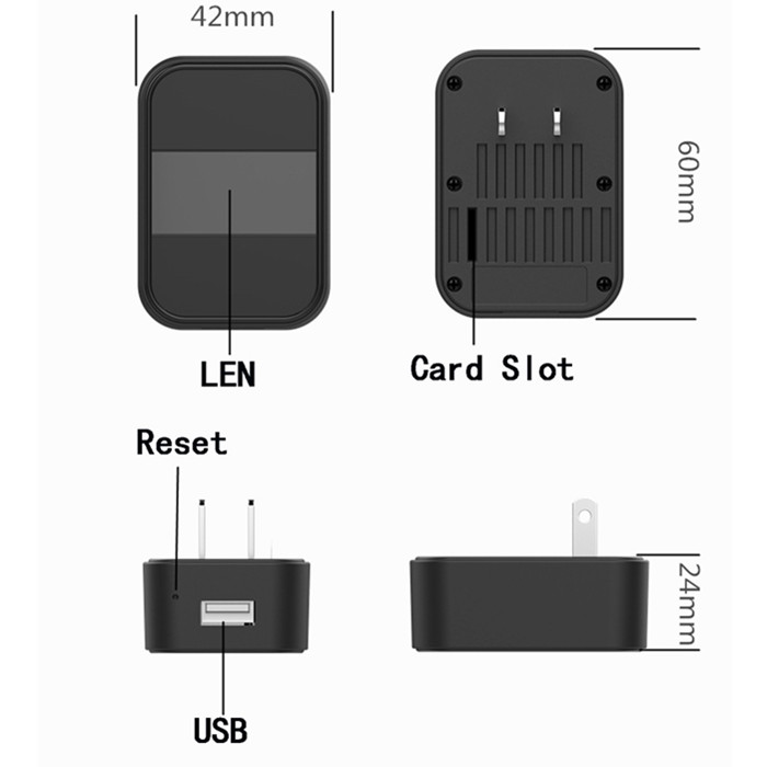 4K 2K 1080P WiFi IP Camera Wall Charger Hidden Camera Adapter