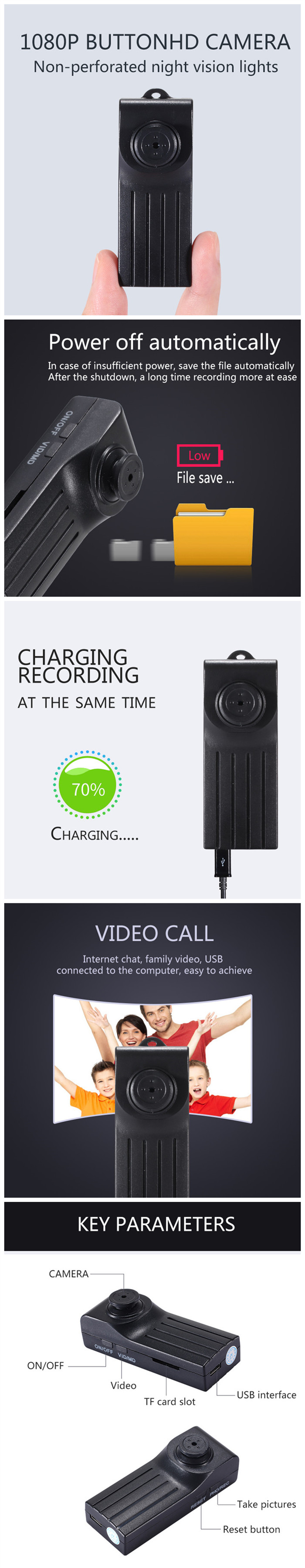 U837 Full HD 1080P Mini USB Flash Drive Spy Camera,1080P Button Camera ...