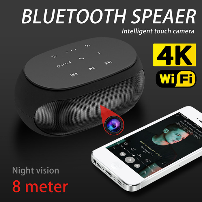 Bluetooth Speaker Hidden Camera w/ Night Vision & WiFi Remote View
