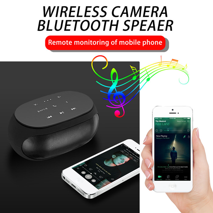 Bluetooth Speaker Hidden Camera w/ Night Vision & WiFi Remote View