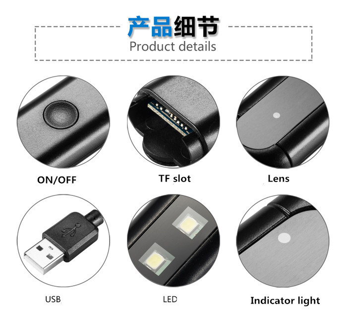 H9 Mini USB Light Lamp FHD 1080P Hiddden Camera Wireless Camcorder 140 ...