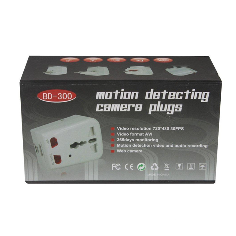 BD-300 Motion Detection Universal adapter Camera,hidden plug cameras ...